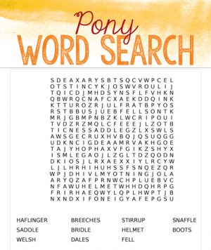 Pony Word Search - Young Rider Magazine